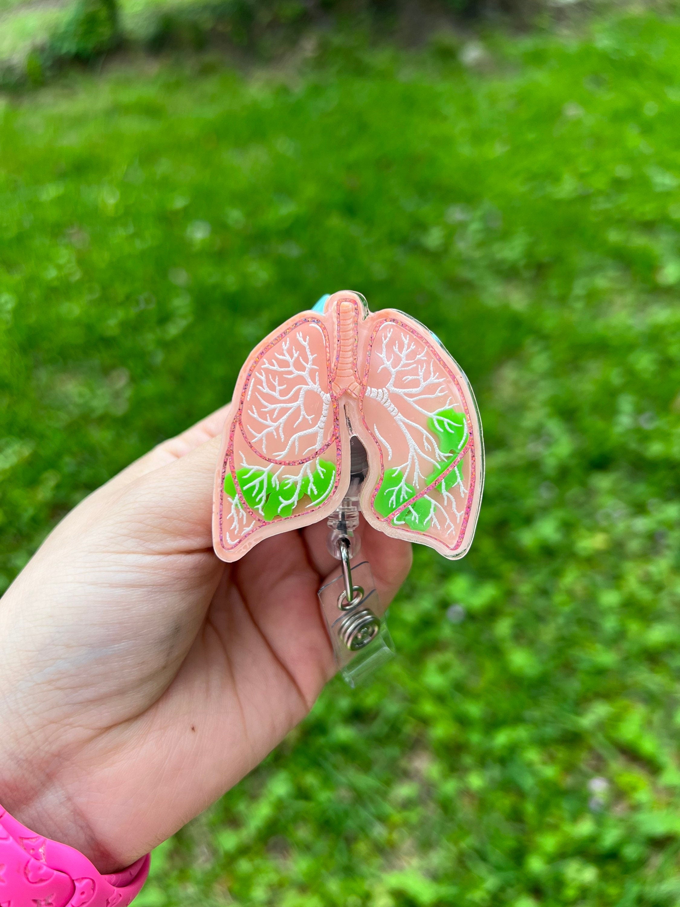 Lungs with mucus, Interactive badge reel , pulmonary technician badge ...